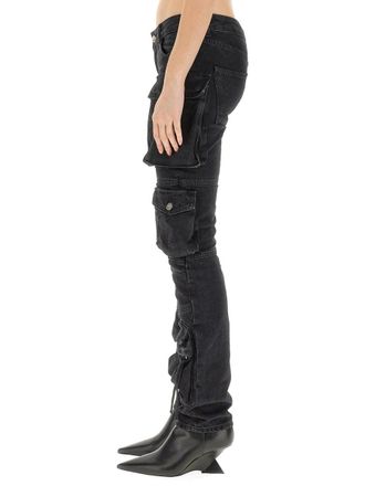 The Attico 100% Cotton Cargo Pants - Black