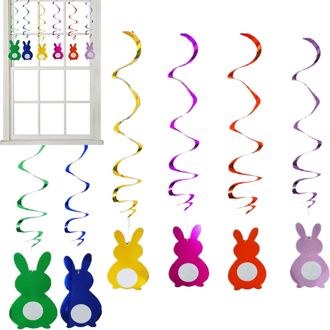 Generic Osterfoliendekoration - Bunny Bulldling Wirbel | Buntes Osterbaumschmuck | Lustige Themed Party Dekoration | Sammeln von Vorräten für Zuhause Schule S