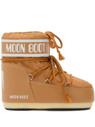 Moon Boot bottines matelassées à bande logo Icon - Marron