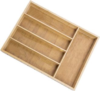 Cabilock Bambus-schmuckk&auml;stchen F&uuml;r Schreibtische Aufbewahrungsbox Als Geschenkbox Flexibler Aufbewahrungsbeh&auml;lter Mit Herausnehmbaren Trennw&auml;nden