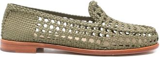 Dragon Diffusion Femme, Chaussures, Vert, Taille: 40 EU Mocassins en cuir tiss&eacute;