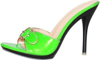 Miyoopark Mules sexy pour femme avec talon aiguille Mule d&eacute;t&eacute;, T13 vert, 43 EU