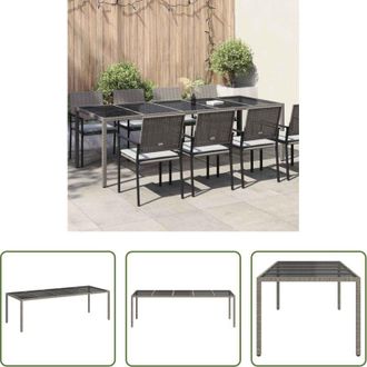 vidaXL vidaXL Gartenm&ouml;bel - Gartentisch Grau 250 x 100 x 75 cm Poly-Rattan
