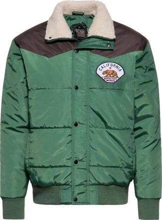 King Kerosin Herren Jacke Winterjacke Ski Jacke Retro 1970 70S Sherpa Teddy Patch California Steppjacke California