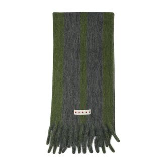 Marni Gestreifter Wollschal mit Fransen - - Accessories - Damen - Mehrfarbig - ONE SIZE