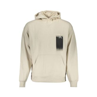 Calvin Klein Homme, Sweatshirts et sweats &agrave; capuche, Beige, Taille: XL Pull &agrave; capuche beige pour homme coton polyester