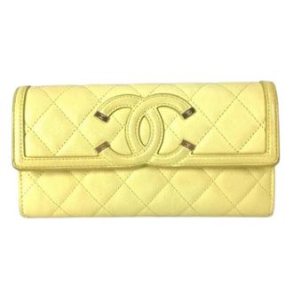 Chanel Pre-owned Leder Portemonnaie - - Pre-owned - Damen - Gelb - ONE SIZE