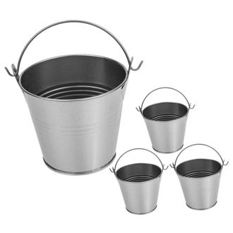DOITOOL 5 St&uuml;ck Teiliges Metallblument&ouml;pfe mit Henkel Dekorative Mini zinkeimer Vielseitig f&uuml;r Balkonpflanzen Blumenarrangements und Partydeko Stabil und Trag