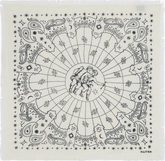 Kujten Petit bandana cachemire, imprim&eacute; signe astrologique G&eacute;meaux - Petit Bandana Hachi Sign G&eacute;meaux