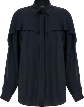 Fabiana Filippi Femme, Blouses et Chemises, Bleu, Taille: 34 FR Chemise en cr&ecirc;pe de Chine