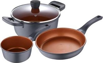 San Ignacio Set mit 3 Stück Kochtopf 24 + Stieltopf 16 + Pfanne 24 BRONZE SG