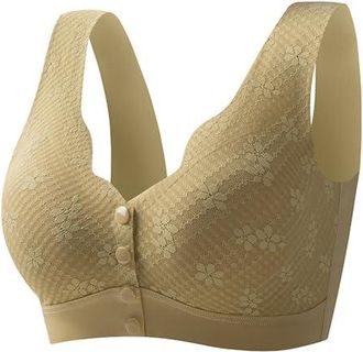 Generic V&ecirc;tements Bonnet fin Boucle avant Moyen et Personnes &acirc;g&eacute;es Impression Coton Doux Pas de Gilet Soutien-gorge surdimensionn&eacute;, jaune, XXL