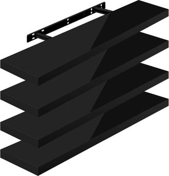 Woltu Woltu - 4 x Étagère Murale, Tablette Murale Panneau de Bois, Étagère Flottante, Étagère à Livres, 90x22, 9x3, 8cm, Nior RG9481sz-4