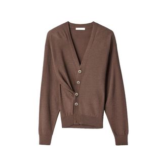 Christophe Lemaire Relaxed Twisted Cardigan In Merino Blend