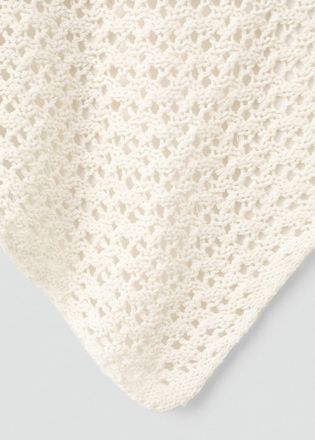 Mango Gilet maille ajour&eacute;e &eacute;cru - Femme - Taille unique - MANGO