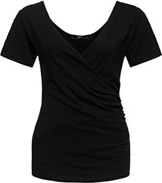 Queen Kerosin T-shirt vintage pour femme | Top | Slim Fit | Imprimé All Over-Print | Manches courtes | Rétro | Vintage | Rockabella | Basic | T-shirt à langer, Noir