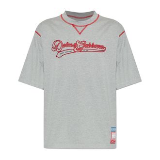 Dolce & Gabbana Logo T-Shirt - - Tops - Herren - Grau - M