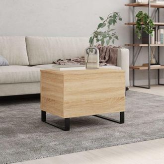 vidaXL Vidaxl - Table basse relevable ch&ecirc;ne sonoma 60x44,5x45 cm - Bois ding&eacute;nierie durable - Design pratique avec espace de rangement int&eacute;gr&eacute;