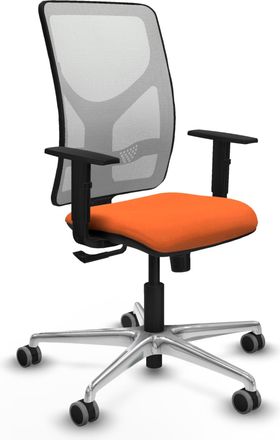 Piqueras y Crespo B&uuml;rostuhl, ideal zum Arbeiten, mit 1D-Armlehnen, h&ouml;henverstellbare Lendenwirbelst&uuml;tze, ausgestattet mit 3 Positionen und Schneideschaum, Wei&szlig;/Orange