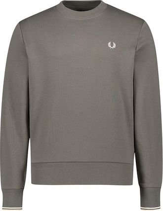 Fred Perry Herren Sweatshirt gr&uuml;n Baumwolle unifarben