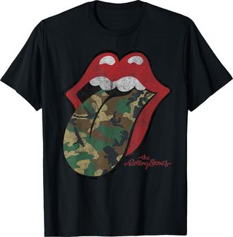 THE ROLLING STONES Offizielle Rolling Stones Distressed Camo Zunge T-Shirt