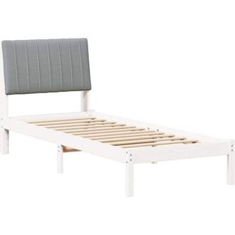 vidaXL Bettrahmen mit Kopfteil Wei&szlig; 75 x 190 cm Massives Kiefernholz vidaXL