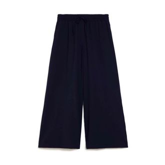 Max Mara Blaue Wollweite Hosen - - Trousers - Damen - Blau - M