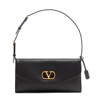 Valentino Garavani Devain Kleine Leder Schultertasche - - Bags - Damen - Schwarzk - ONE SIZE