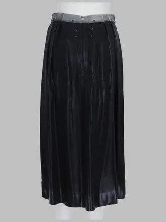 Maison Margiela Silk Blend Midi Skirt - Black