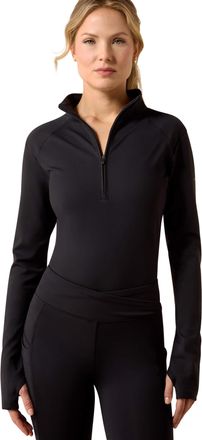 Ariat Womens Avail 1/2 Zip Baselayer Top Long Sleeve in Black, Size X-Small, by Ariat