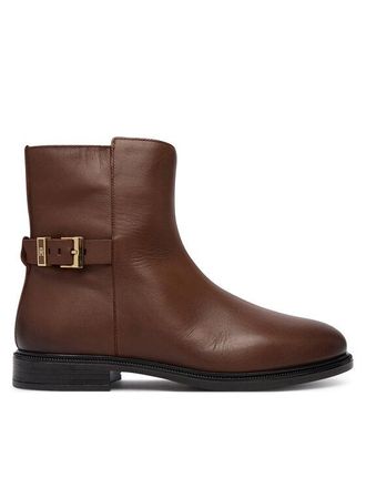 Tommy Hilfiger Stiefeletten Th Buckle Leather Ankle Boot FW0FW09486 Braun