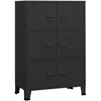 vidaXL Lagerschrank Industrial Schwarz 75x40x115 cm Metall - Vidaxl