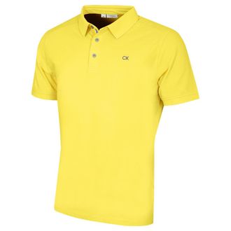 Calvin Klein Herren Campus 3 Knopf Kragen Polo Hemd - Zitronensport - XXXXXL