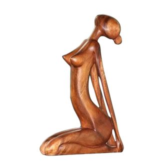 Generic Yoga-Statue aus Holz - Meditierende Figur f&uuml;r Innendekoration | handgeschnitzte Yoga-Skulptur f&uuml;r Wohnzimmer, Arbeitszimmer, Galerieausstellung, Tisch