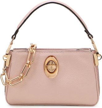 Oltre Femme, Sacs, Rose, Taille: ONE Size Sac en cuir v&eacute;ritable avec cha&icirc;ne d&eacute;corative