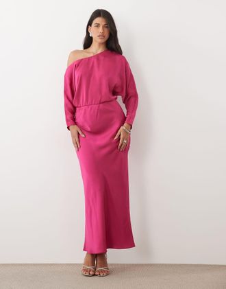 Asos Maxikleid mit &uuml;berschnittenen Schultern in Pink-Rosa
