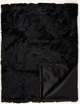 Joop Plaid J!Cozy Aus Kunstfell schwarz