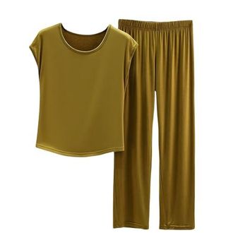 Generic Co Ord Ensembles 2 pi&egrave;ces pour femme - Tenue d&eacute;t&eacute; d&eacute;contract&eacute;e pour les voyages et les vacances - Pantalon court &agrave; manches courtes et jambes larges - 