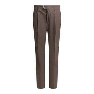 Brunello Cucinelli Homme, Pantalons, Brun, Taille: 2XL Pantalon Pliss&eacute; en Laine