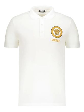 Versace Poloshirt mit Logo-Stickerei - Weiß