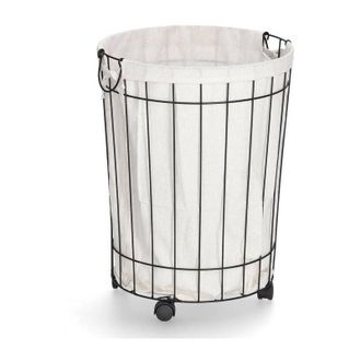 ZELLER Wäschekorb aus Metall auf Rollen, ø 44 x 55 cm
