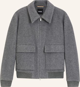 HUGO BOSS Mantel H-Charly-254 Relaxed Fit silber