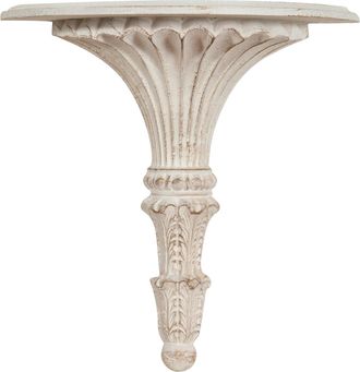 Biscottini International Wandboard barock aus Holz Wandkonsole antik Finish Weiß Antik Made in Italy L39 x PR20 X H40 cm | Wandkonsole barock | Barock Konsole