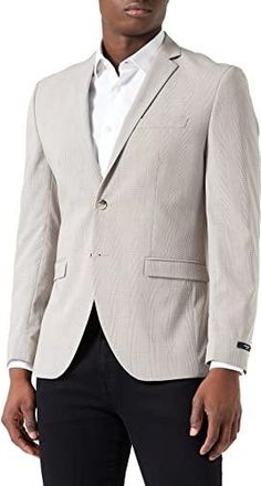 Jack & Jones JACK&JONES Veste de costume JPRSOLARIS Check Blazer SN, coupe ultra ajustée, White Pepper/Checks, 52 pour homme