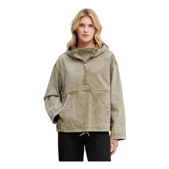 Michael Kors Veste Popover en Denim Teint en Pi&egrave;ce - Femme - Vestes - Vert - Taille: 40/42 FR