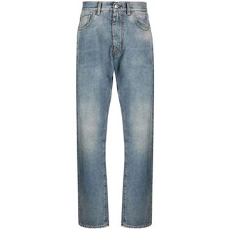 Maison Margiela Femme, Jeans, Bleu, Taille: W26 Jean Droit Délavé