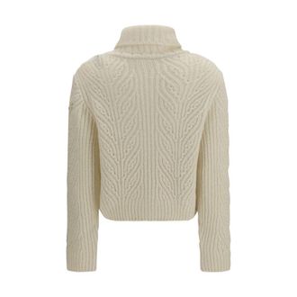 Moncler Cable-Knit Alpaca-Blend Turtleneck Sweater - Beige