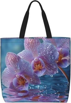Generic Magnifique Orchid&eacute;e Sac Fourre-Tout Pliable Sacs De Courses D&eacute;contract&eacute; Sac A Main Femmes Pour Travail Shopping Plage