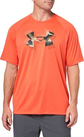 Under Armour Herren UA Tech Print Fill T-Shirt UA M TECH Print Fill SS, Fire/Barock Green, L