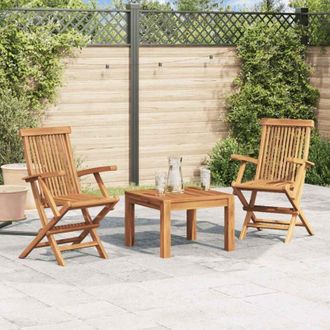vidaXL Vidaxl - Gartenstühle 2 Stk. Klappbar Massivholz Teak